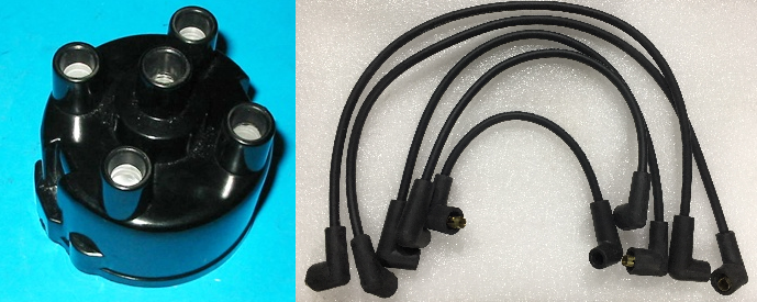KIT - DISTRIBUTOR CAP + LEAD SET MGB 1975 ONWARDS MIDGET 1500 RUBBER N ...