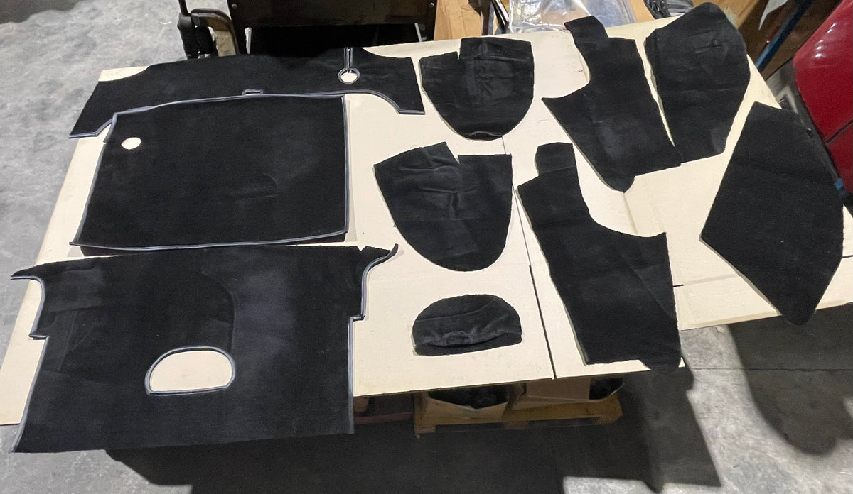 10 PIECE BOOT CARPET KIT MGB GT MGC GT BLACK SHORT PILE PLUSH PREMIUM ...